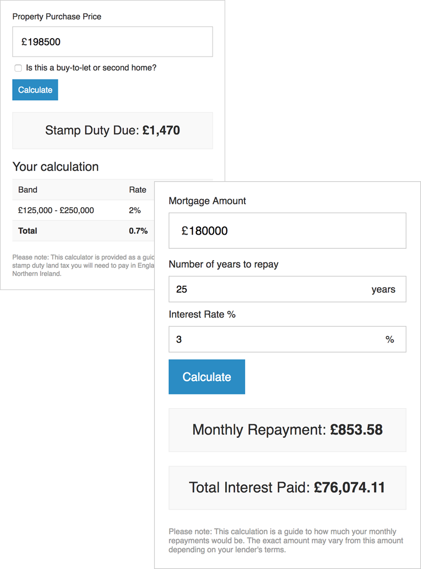 Calculator Widgets for your website